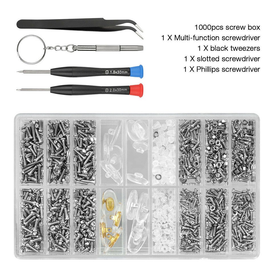 Eyeglass Nut Screws Nose Pads Screwdriver Watch Glasses Optical Repair ...