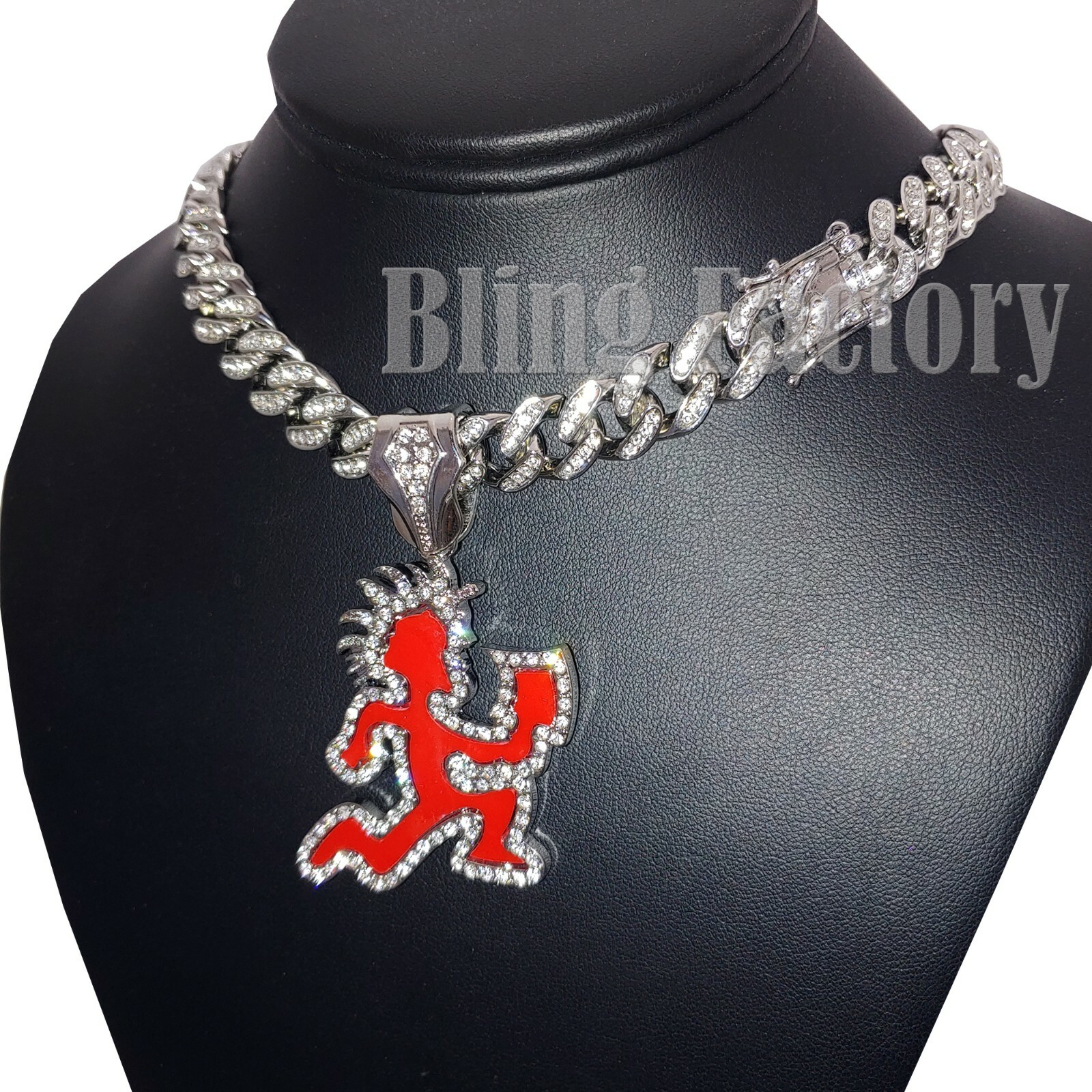 HATCHET MAN RUNNER Pendant & 12mm 16" 18" 20" Iced Cuban Choker Chain ...