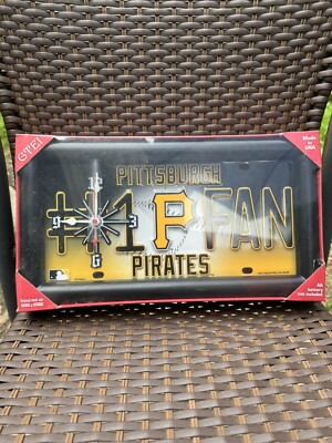 Vintage GTEI #1 Fan Framed Clock Pittsburgh Pirates MLB Baseball NOS ...