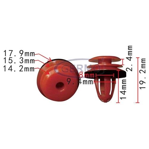 10 x Befestigungs-Clip Türverkleidung Rot passend für BMW 07146962771 ...