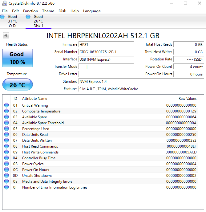 Intel Optane Memory H20 HBRPEKNL0202AH 512GB M.2 2280 NVME SSD 512GB ...