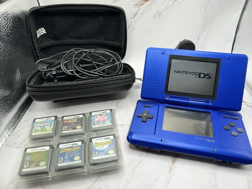 Nintendo DS Blue Handheld Game Console with 21 Games, Case, Charger | eBay