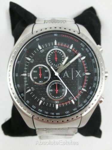 NEW Armani Exchange The Driver Two Black & Silver Mens Chronograph ...