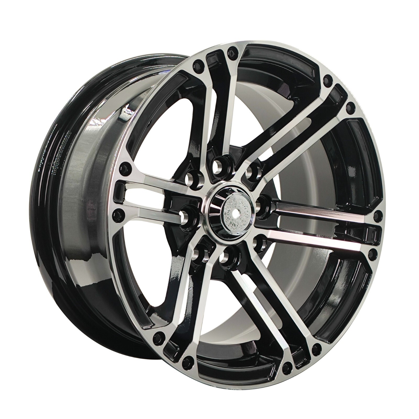 13X 6 Inch Black Machine Face Wheels Rim 4X100/114.3 Wheel 4 Lug ET 5 ...