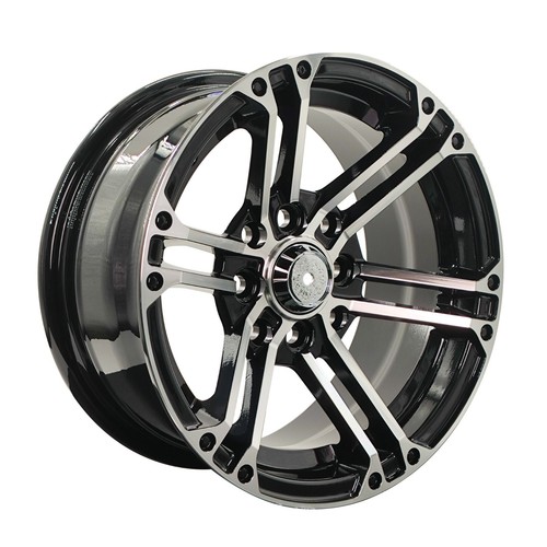 13X 6 Inch Black Machine Face Wheels Rim 4X100/114.3 Wheel 4 Lug ET 5 ...