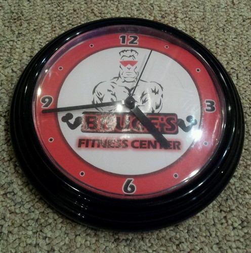 Bruce Fitness Bodybuilding Wall Clock Weight Lifting Muscle Man Workout ...