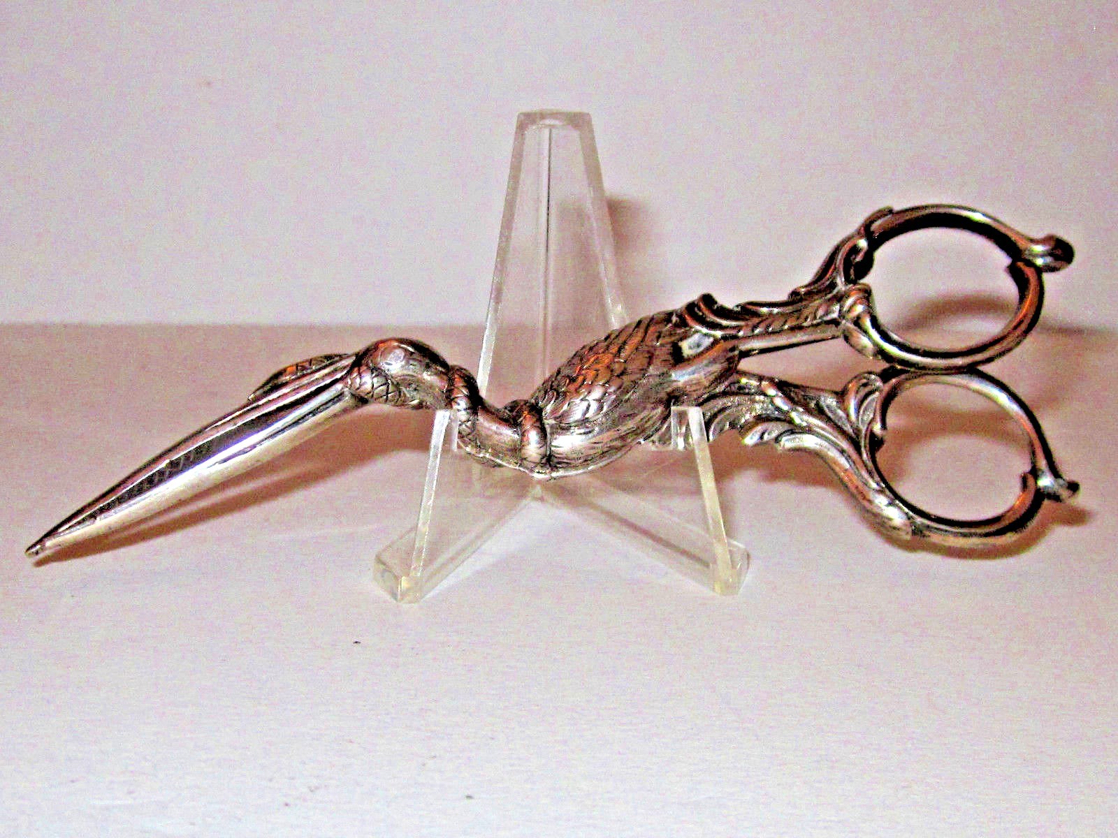 18TH CENTURY STERLING SILVER RIBBON PULLERS FIGURAL STORK DESIGN ca ...