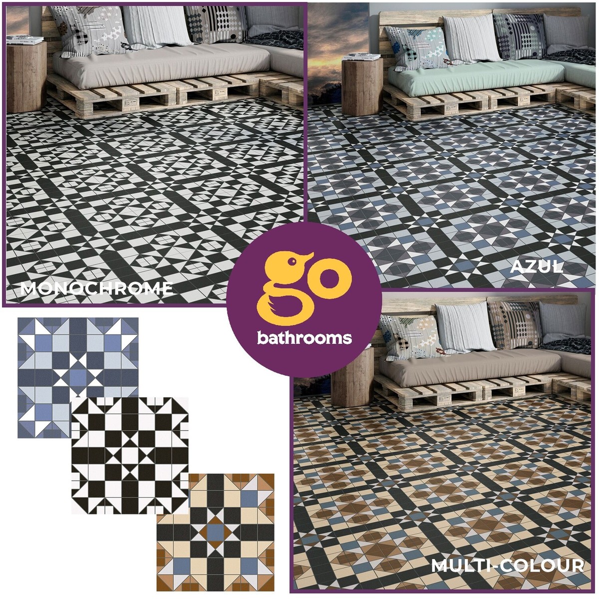 Edwardian Floor Tiles Grasmere Geometric Flooring Tiles (101E)