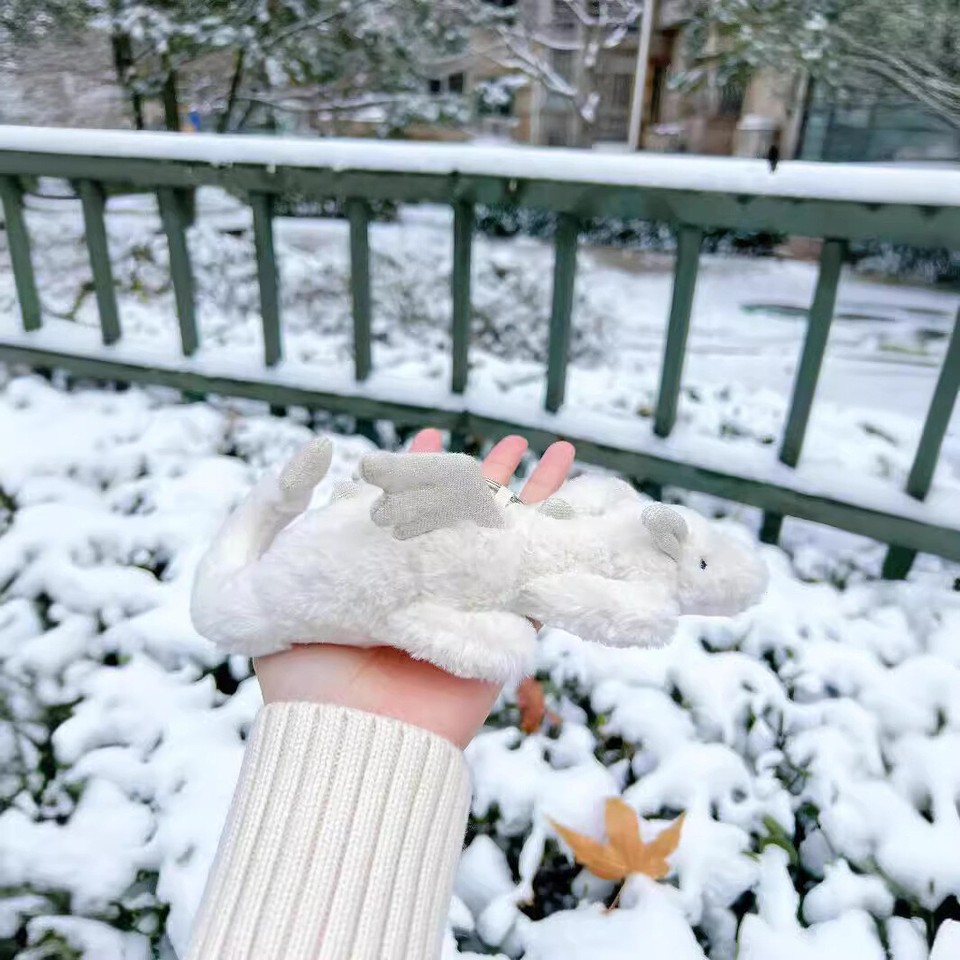 Jellycat LITTLE Snow DRAGON Bag Charm Keychain Soft Stuffed Toy Plush ...