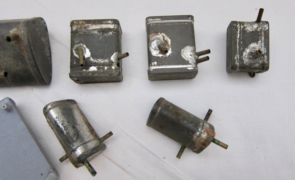 Eight Various Small Fuel Tanks for R/C or Control Line Model Airplanes ...