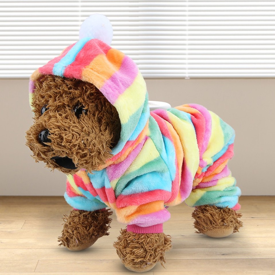 Warm Flannel Pet Suit For Dogs Cats Winter Clothing Recommended | eBay ...