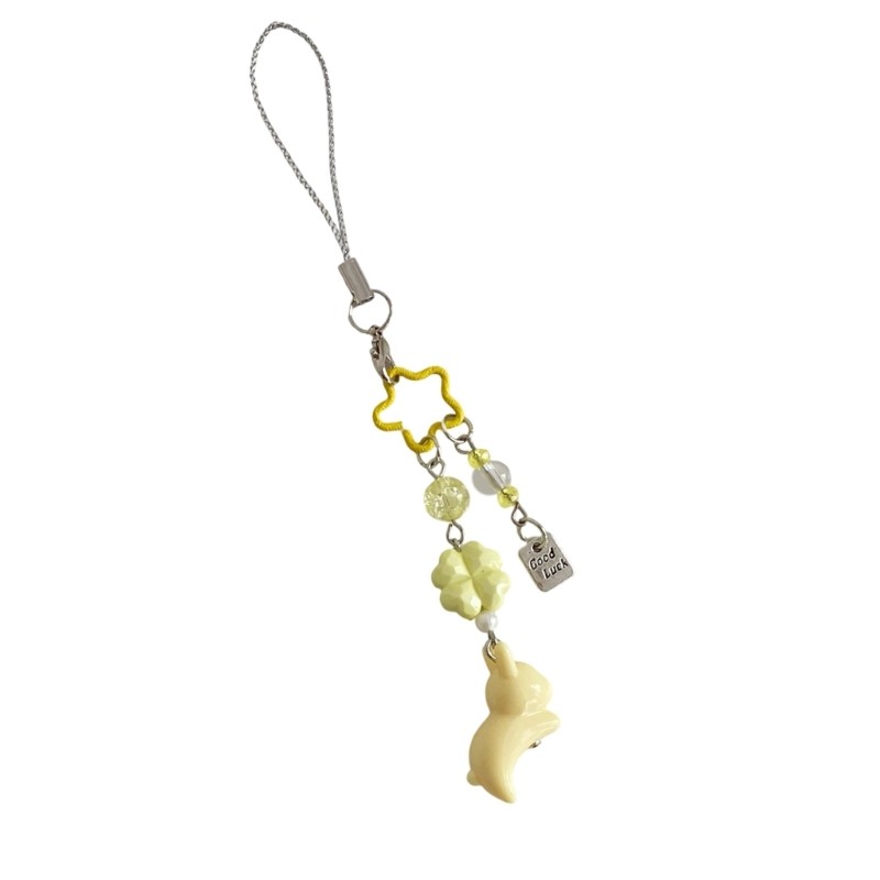 Cartoon Clovers Leaf Cellphone Charm For Bags Keys Acrylic Craft Phone ...