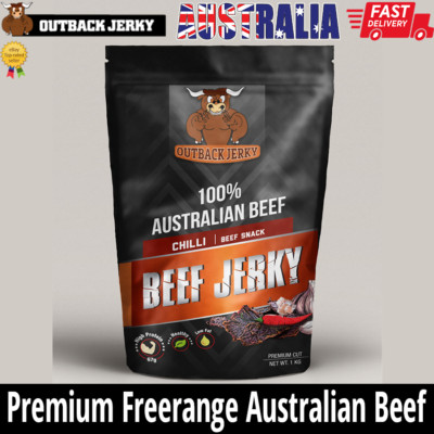 BEEF JERKY 1KG BULK CHILLI AUSTRALIAN OUTBACK PREMIUM BEEF JERKY ...