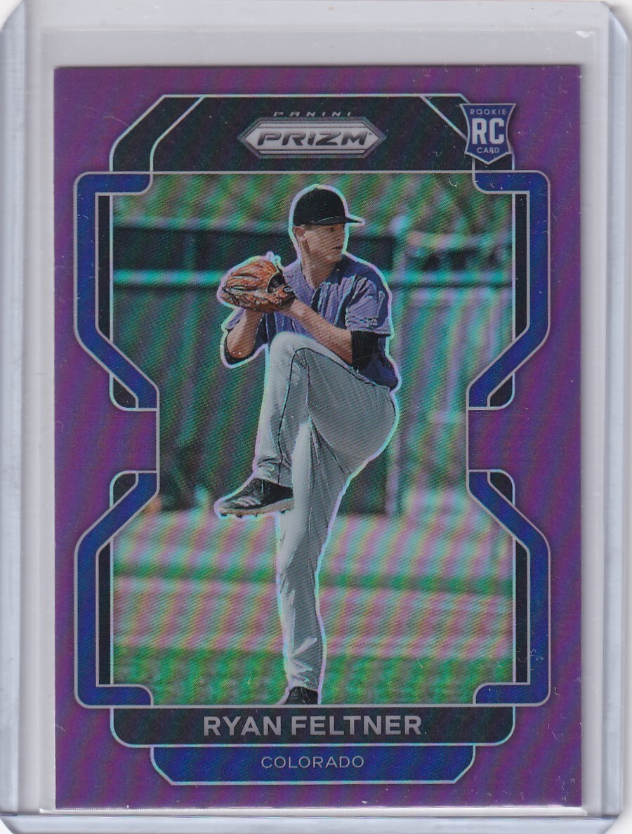 2022 PRIZMS PURPLE RC RYAN FELTNER COLORADO ROCKIES PRIZM ROOKIE GE ...