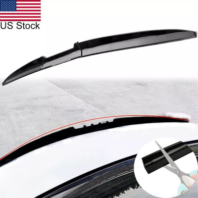 Gloss Black Adjustable Sport Ducktail Splicing Rear Trunk Spoiler Wing ...