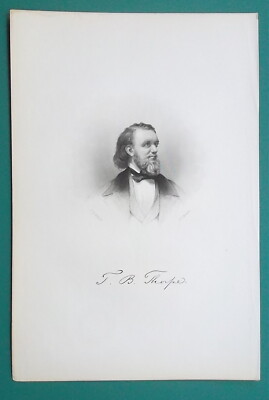 THOMAS B THORPE Illustrator Painter Humorist - 1854 Portrait Intaglio ...