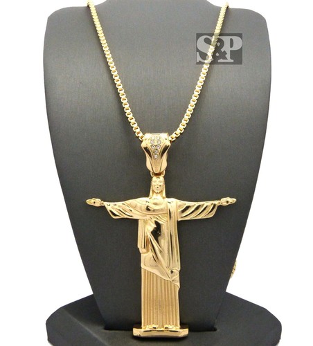 Hip Hop Rapper Style Jesus Christ Body Cross Pendant w/ 30" Box Chain ...