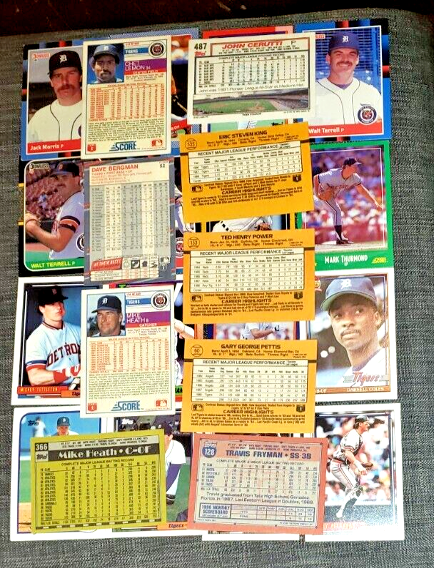 Lot of 25 Detroit Tigers MLB Baseball Trading Cards - assorted players ...