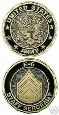 US ARMY STAFF SERGEANT E-6 BLACK GOLD CHALLENGE COIN | eBay