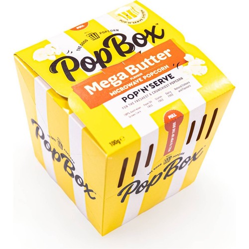 Pop Box Mega Butter Flavour Microwave Popcorn 100g | eBay Australia
