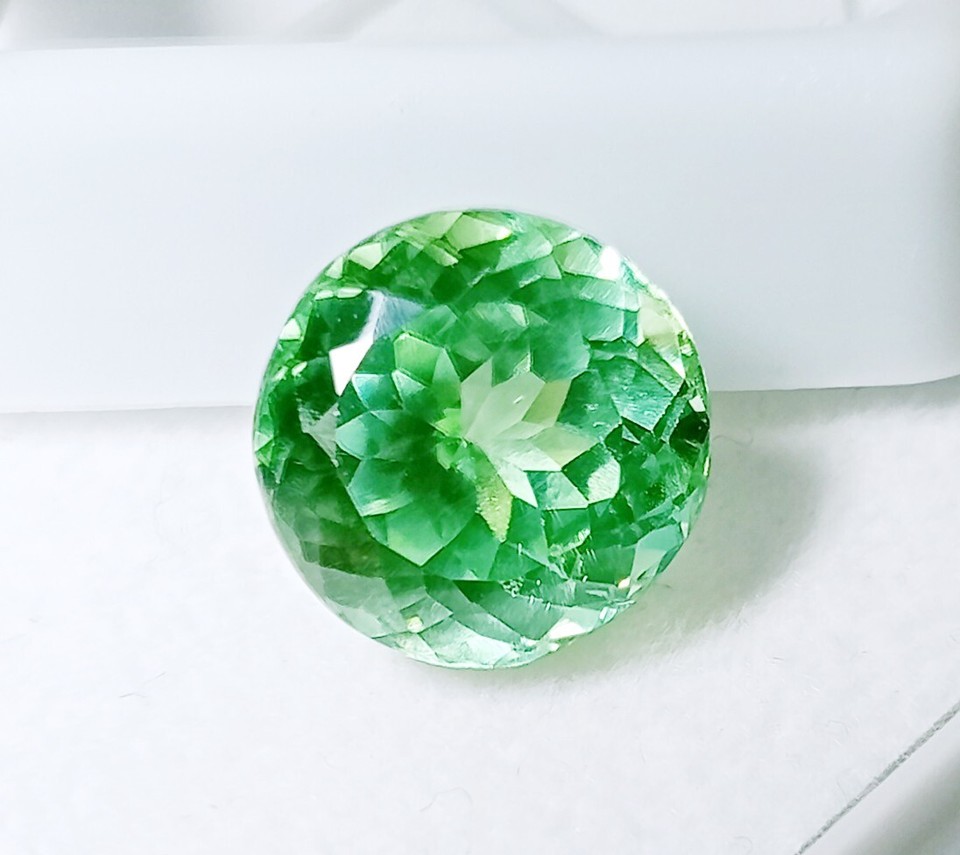 Natural Paraiba Green Tourmaline Round Cut 6.35 Ct Certified Loose ...