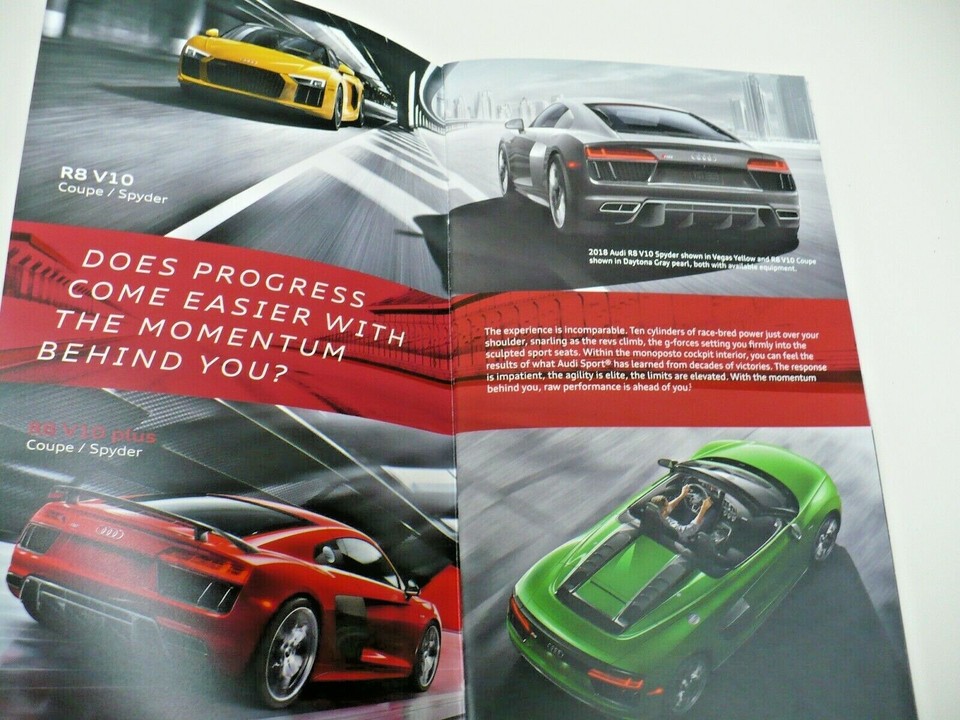 2018 AUDI R8 BROCHURE (COUPE & SPIDER) | eBay