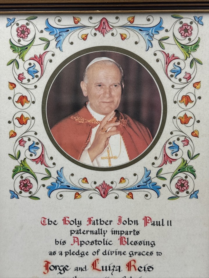 Pope John Paul II Large Signed Personal Blessing By Oscar Rizzato ...