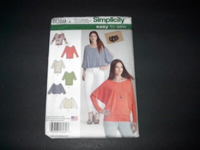 Simplicity Pattern 8089 Misses' Knit Tops w/Sleeve Variations 4 Styles ...