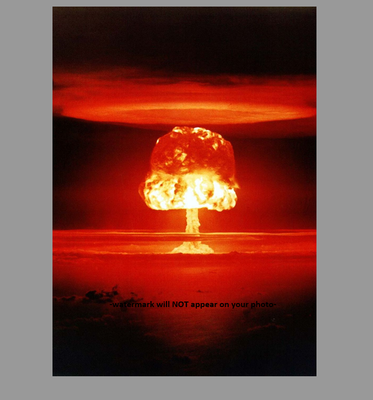 Nuclear Bomb Test Mushroom Cloud PHOTO Atomic Weapon Castle Romeo Barge ...