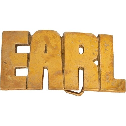 New Brass Earl Early Earlton Earlin Name Tag 1970s NOS Vintage Belt ...