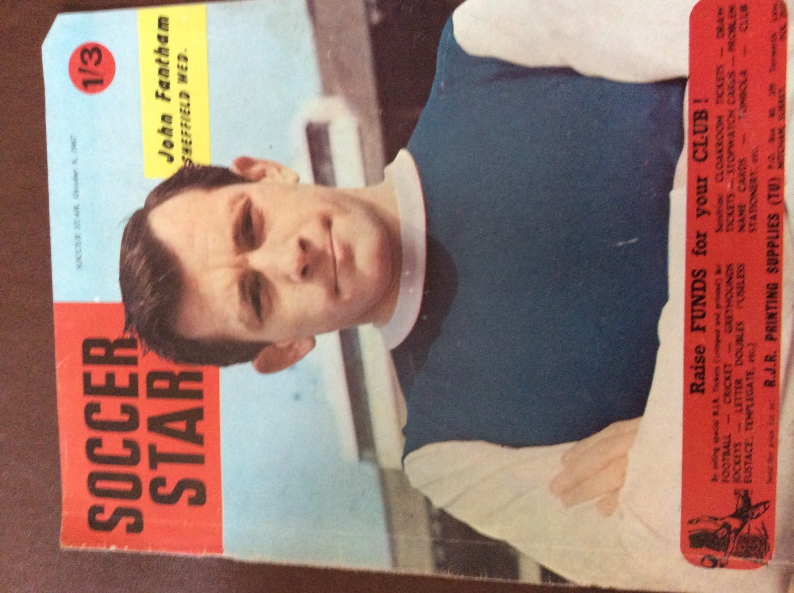 b1q ephemera 1967 football picture john fantham sheffield wednesday ...