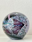 Vtg '93 Peter Patterson Handblown Glass Purple Paperweight Art Glass ...