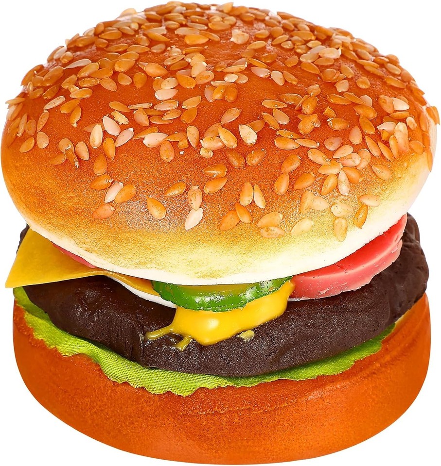Artificial Hamburger Fake Burger Realistic Food Display Props Orange | eBay