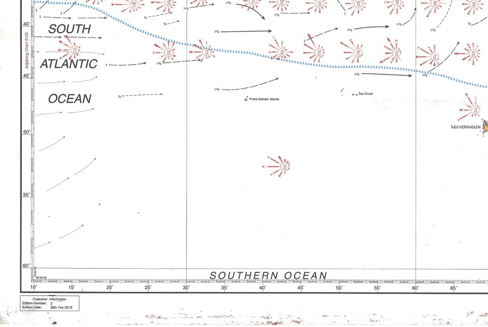 5126(5) Routeing Chart Indian Ocean May Chart Map Maritime Marine Wall ...
