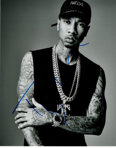 Tyga Rapper Hand Signed 8x10 B&W Photo Autographed W/COA Rack City Look ...