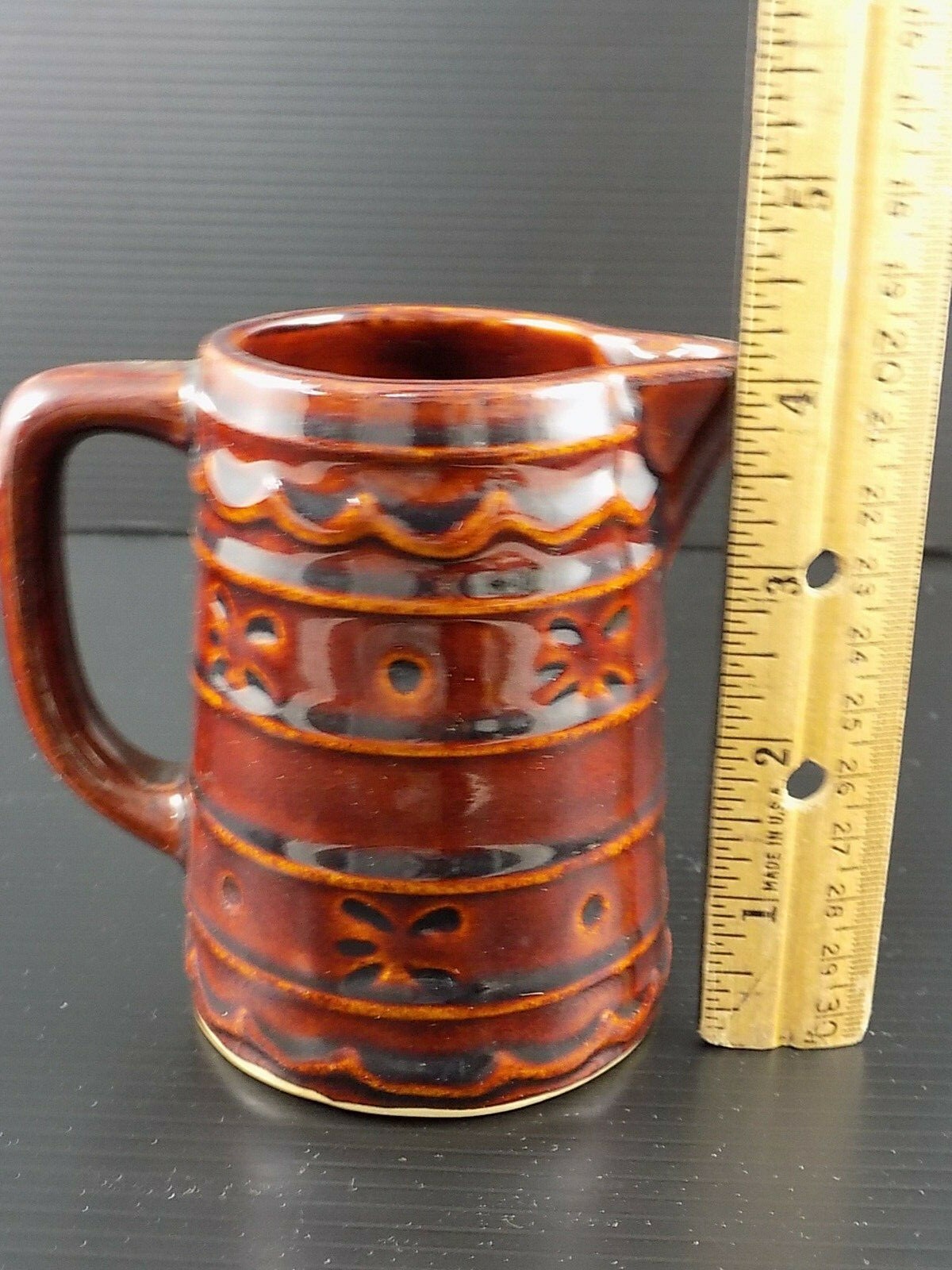 Vintage Marcrest Daisy Dot Creamer 4" Pitcher USA Brown Pottery ...