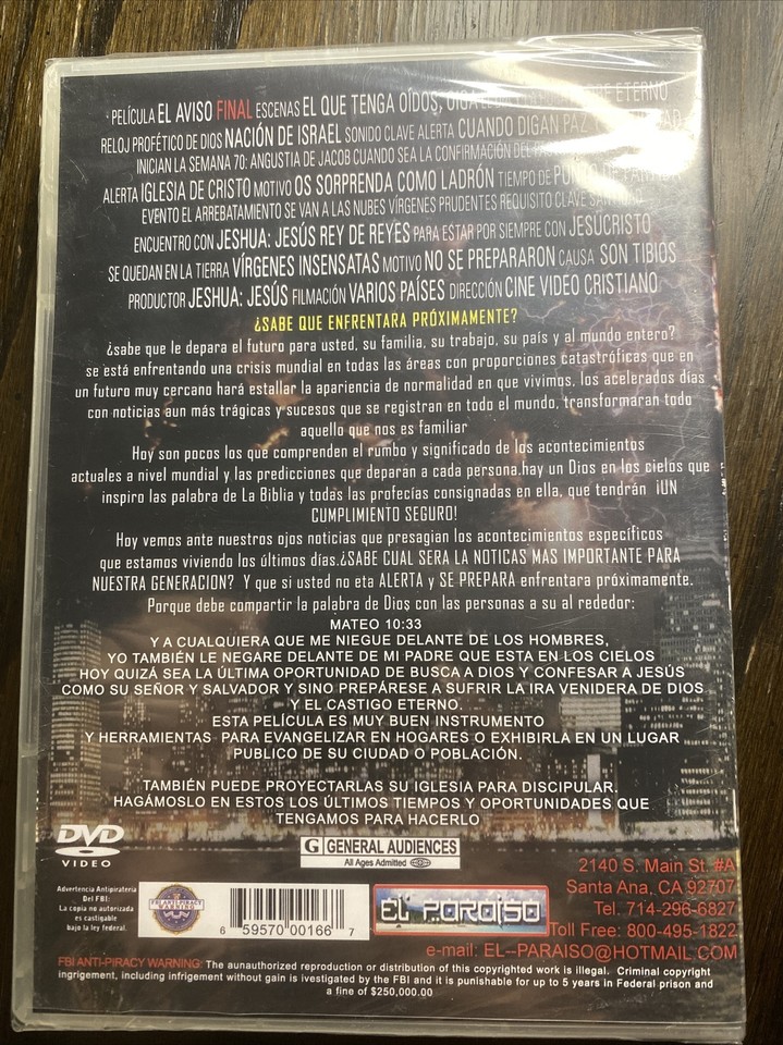 El Aviso Final - The Final Warning (DVD) Spanish Brand New | eBay