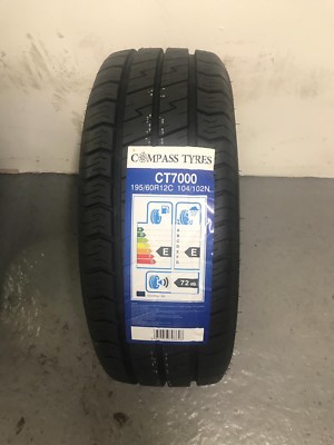 1 x 195/60 R12C Compass CT7000 104/102N 195 60 12 Trailer 900KG - ONE ...