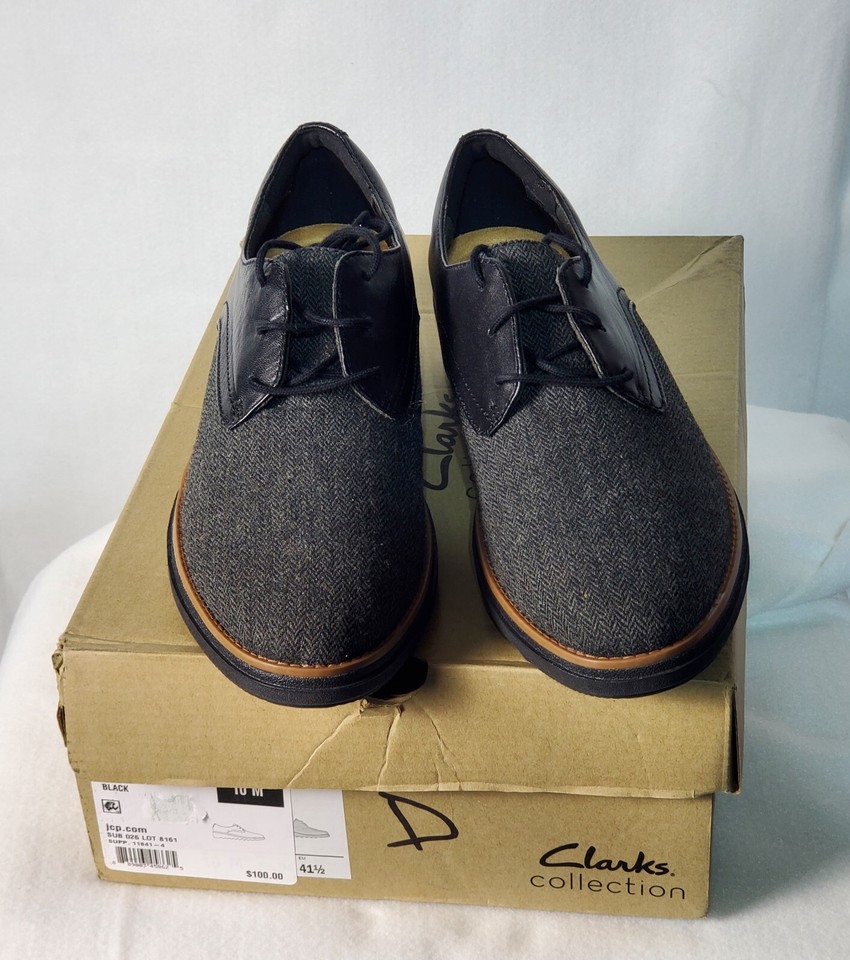 Clarks Shoe Women Loafer Black 10M Sharon Rae Wedge Oxford Lace Up ...