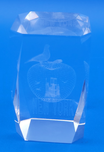 Laser Etched Glass Paperweight New York Big Apple | eBay