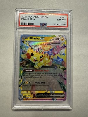 2024 POKEMON SSP EN-SURGING SPARKS #057 PIKACHU EX PSA 8 | eBay