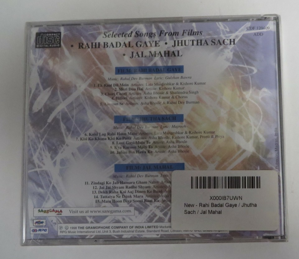 Rahi Badal Gaye / Jhutha Sach / Jal Mahal CD New | eBay