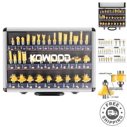 35-Piece Tungsten Carbide Router Bit Set with 1/2 Inch Shank - Aluminum ...