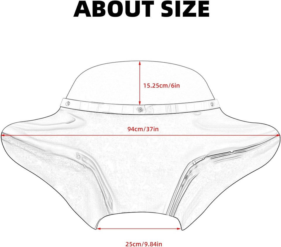 Motorcycle Batwing Fairing with 6" Windshield for Harley Touring Road ...