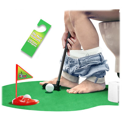 Toilet Golf Game Set - Practice Mini Golf in Restroom Bathroom Funny ...