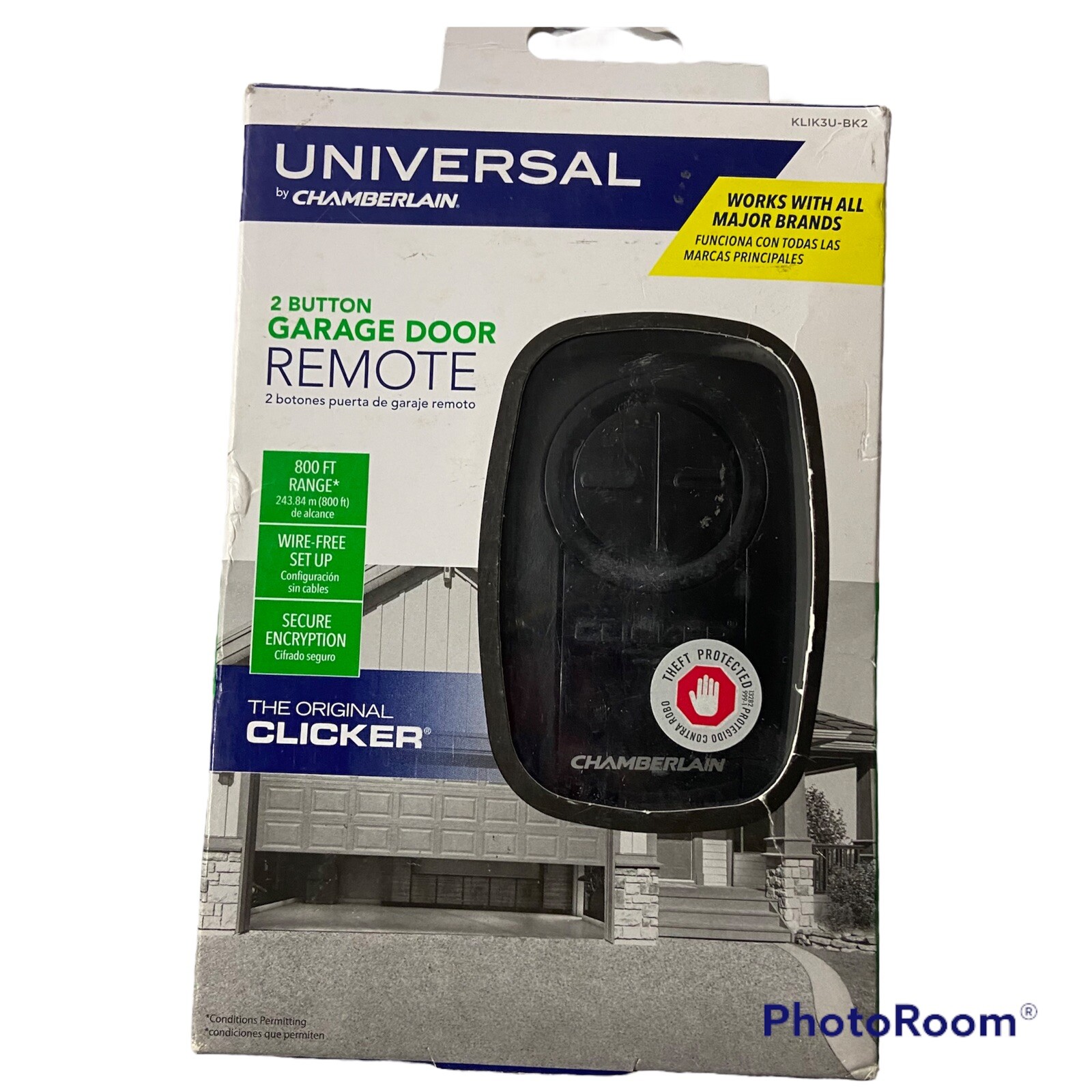 Chamberlain Clicker KLIK5U-BK2 Black Universal Garage Door Remote Two ...