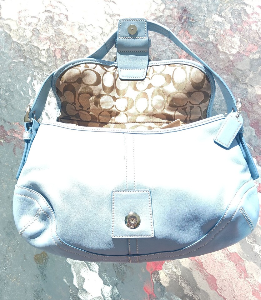 Coach 9248 Vintage Medium Sky Blue Soho Y2K Leather Shoulder Bag | eBay