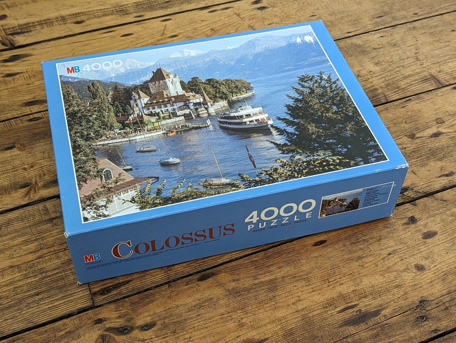 New SEALED Rare MB Colossus 4000 Piece Jigsaw Puzzle Castle Tarasp RARE ...