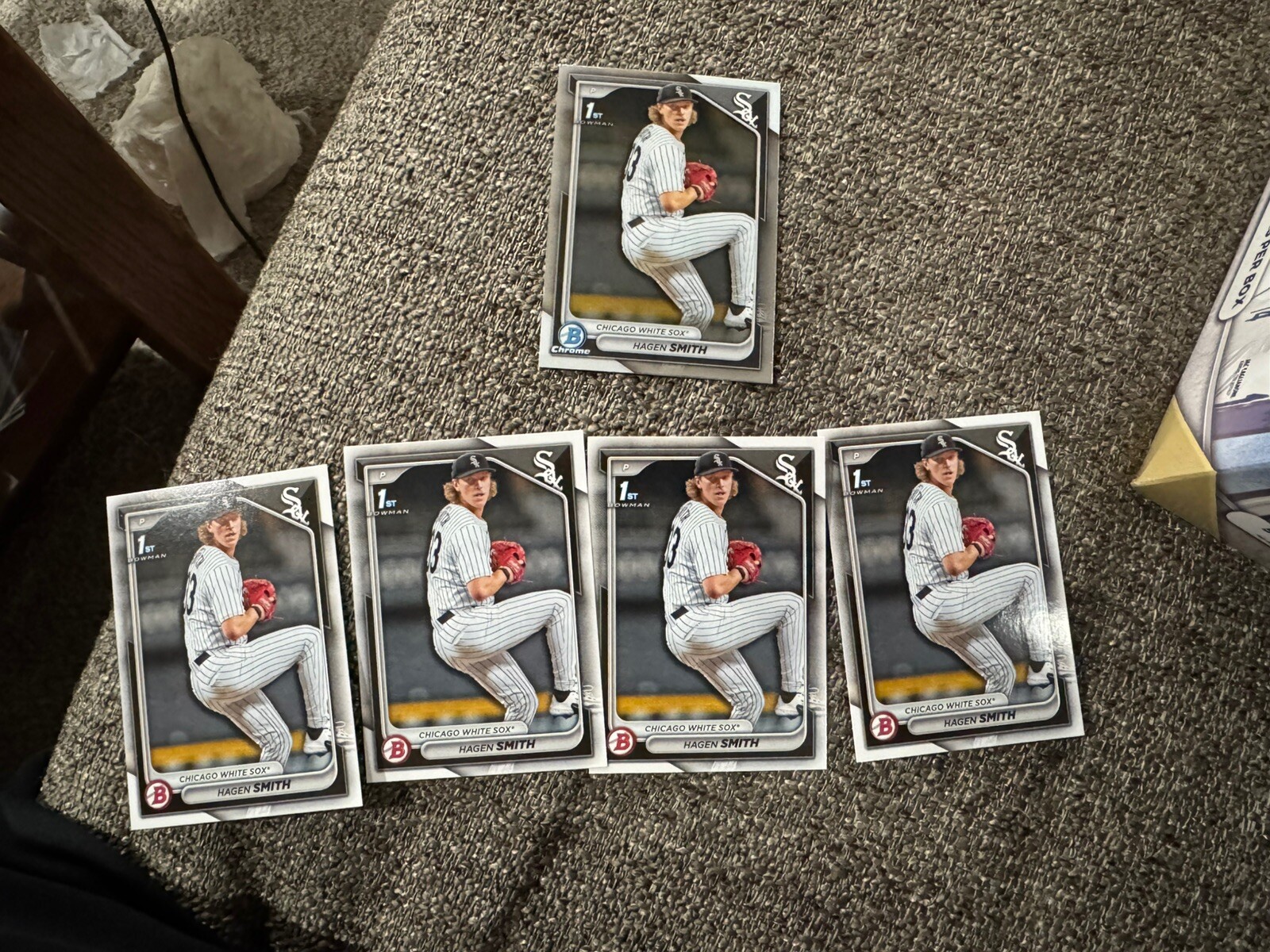 2024 1st Bowman Draft Chrome Lot Of 5 Hagen Smith Chicago White Sox ...