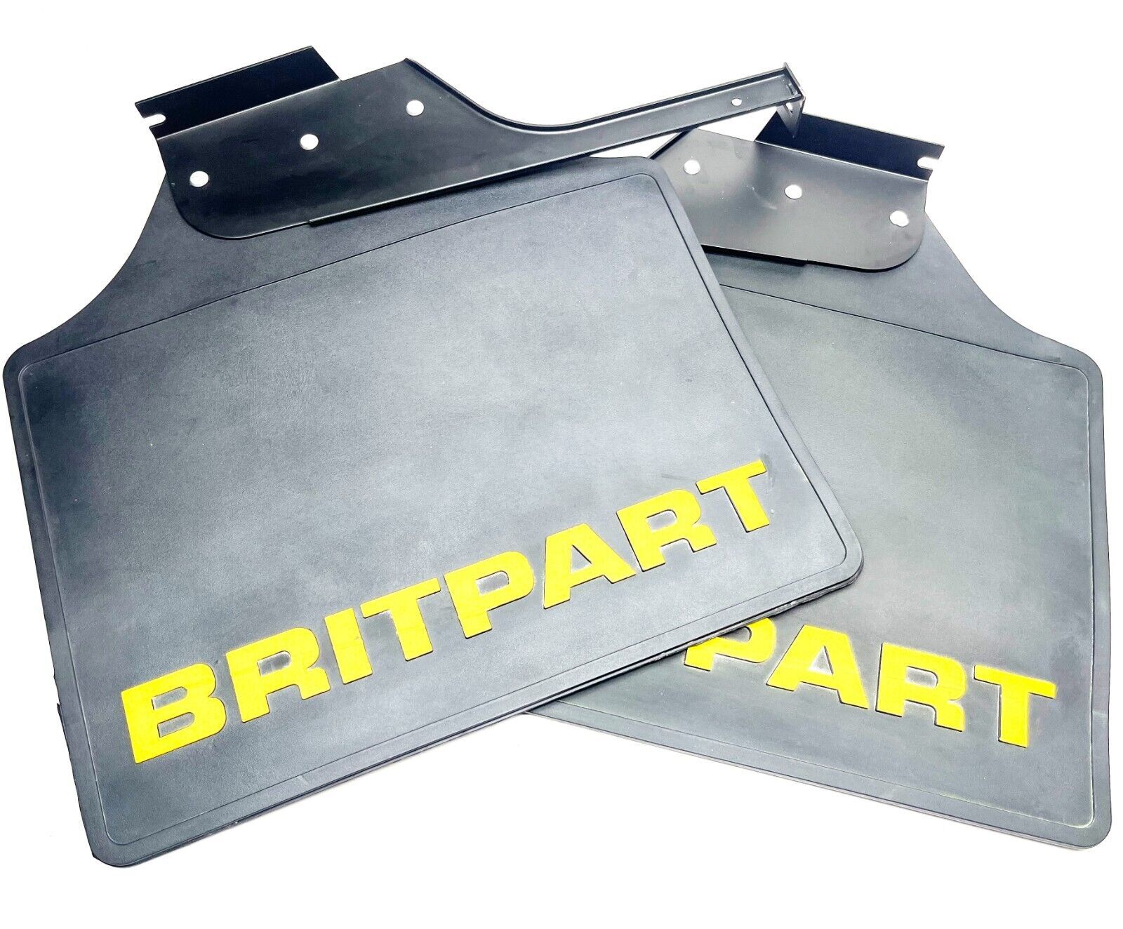 Britpart Pair Rear Wide Mud Flaps Defender 110 / 130 - Yellow Logo | eBay